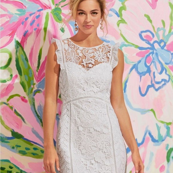 Lilly Pulitzer | Dresses | Nwt Lilly Pulitzer Maya Shift White Lace ...